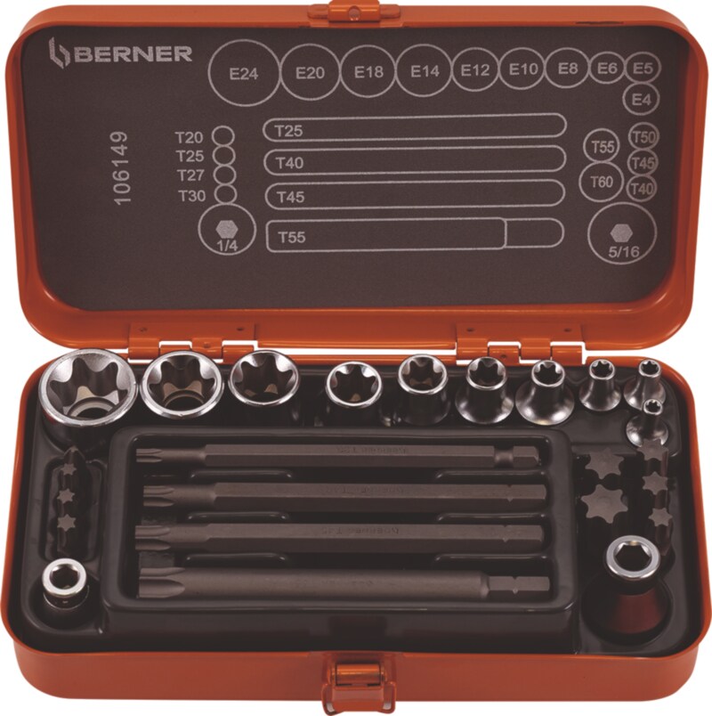 Coffret de douilles et embouts Torx | Berner®